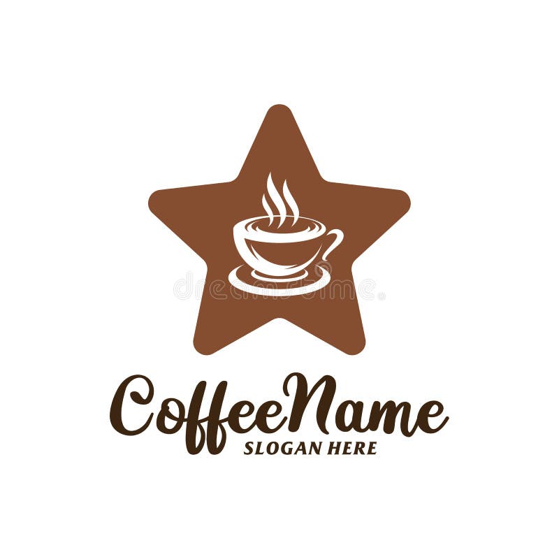 Star Coffee Logo Design Template. Coffee Star Logo Concept Vector Stock ...