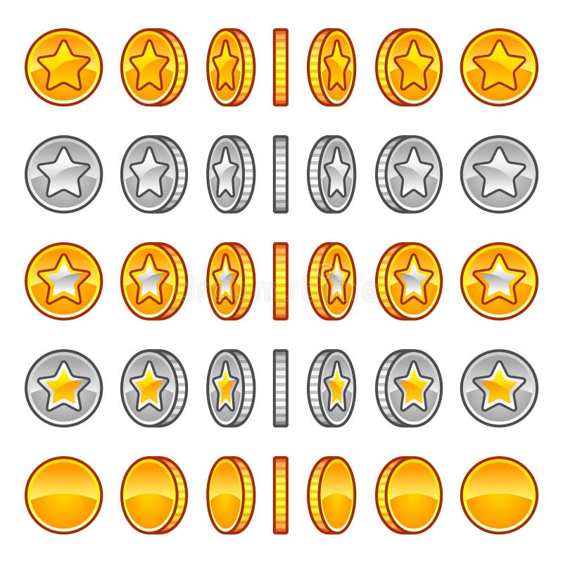 Star coins rotation stock vector. Illustration of money - 43661380