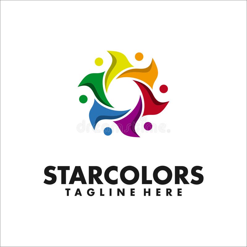 Six Star Logo Template Vector Stock Vector - Illustration of logo ...