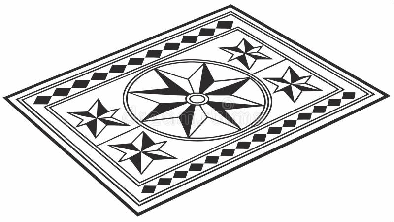 Star Compass Tile, Navigation Pattern for Floor Design Art. Vector ...