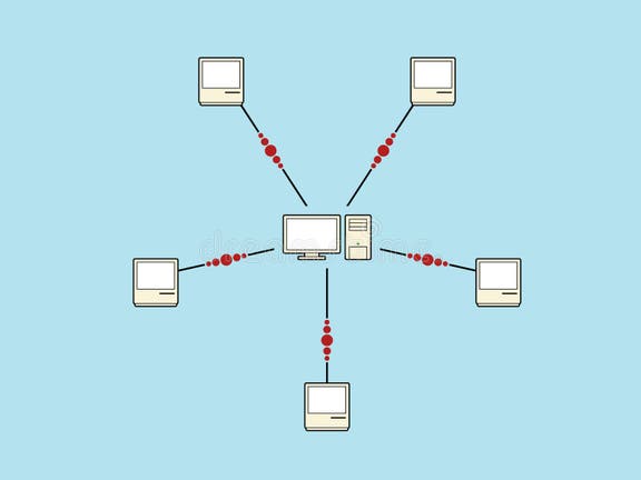 Star Computer Network Diagram Stock Illustration - Illustration of ...