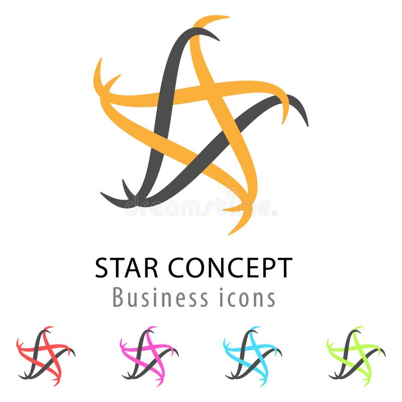 Star Concept Colorful Icon Set Stock Vector - Illustration of internet ...
