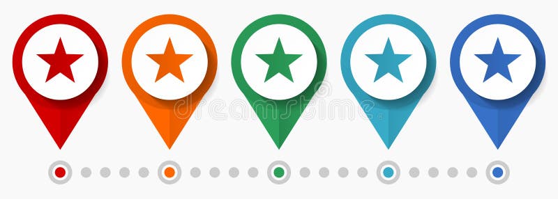 Star Concept Vector Icon Set, Flat Design Pointers, Infographic ...