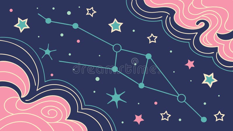 Star Constellation in Colorful Abstract Sky, Vector Design Generative ...