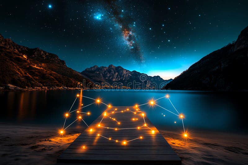 Star Constellation, Linking Stars, Cosmic Connection Draws Lines ...