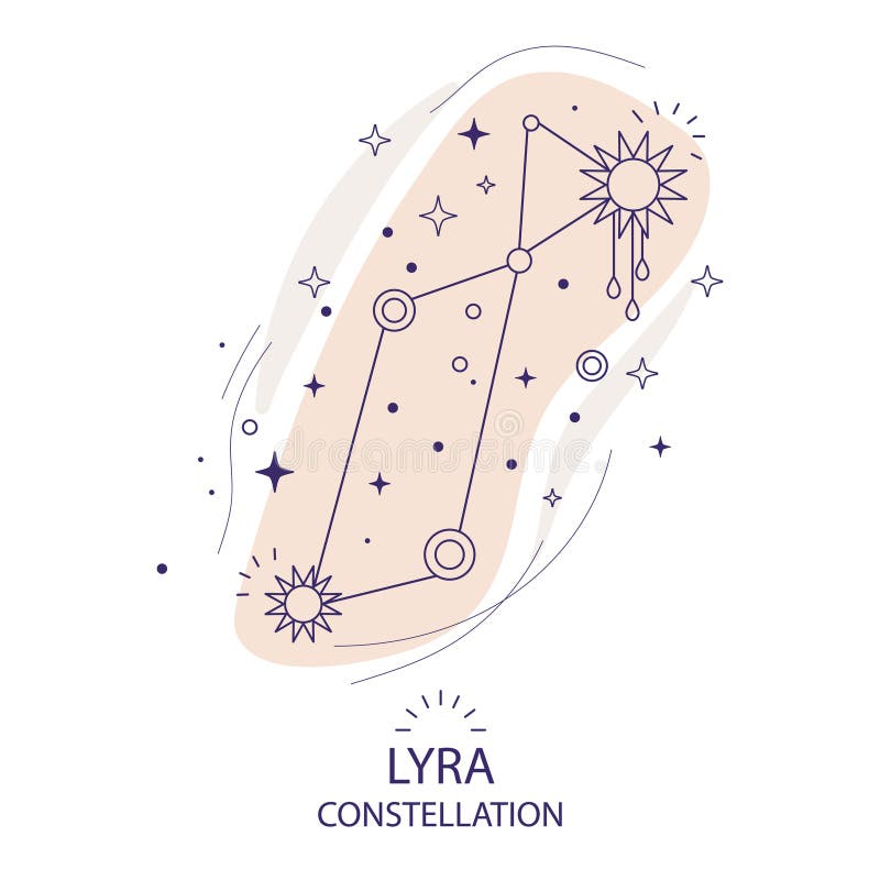 Star Constellation Lyra Vector Illustration Stock Vector - Illustration ...