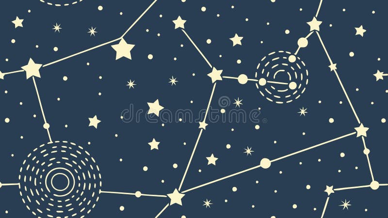 Star Constellation Pattern Illustration, Celestial Stars and Night Sky ...