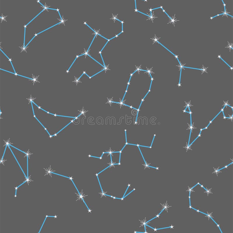 Star Constellation Vector Seamless Pattern Stock Vector - Illustration ...