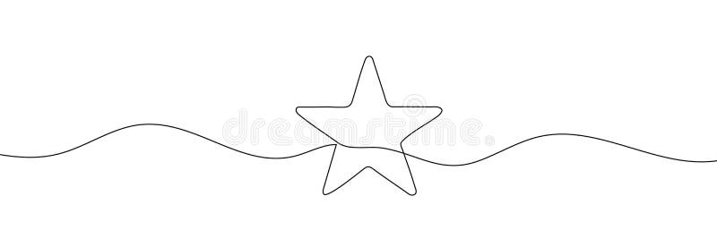 Star Continuous Drawing, One Line Illustration. Stock Vector ...