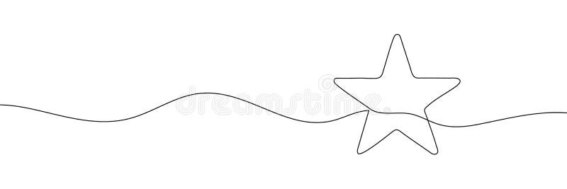 Star Continuous Drawing, One Line Illustration. Stock Vector ...