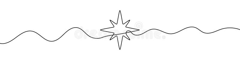 Star in Continuous Line Drawing Style. Line Art Star Icon. Abstract ...