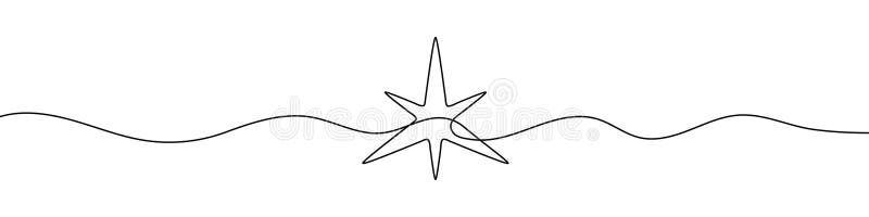 Star in Continuous Line Drawing Style. Line Art Star Icon. Abstract ...
