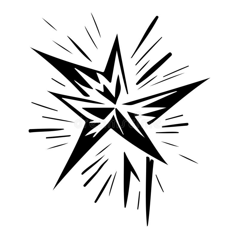 Star Cosmos Icon Hand Draw Black Colour Space Logo Symbol Perfect Stock ...