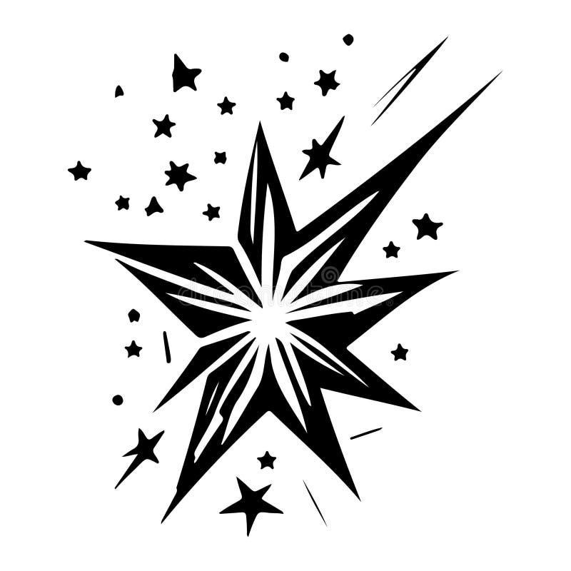 Star Cosmos Icon Hand Draw Black Colour Space Logo Symbol Perfect Stock ...