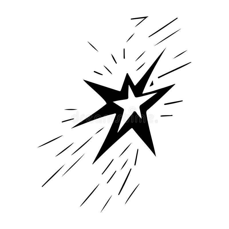 Star Cosmos Icon Hand Draw Black Colour Space Logo Symbol Perfect Stock ...