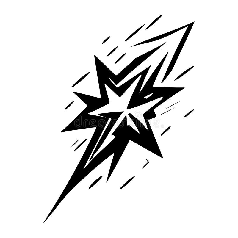 Star Cosmos Icon Hand Draw Black Colour Space Logo Symbol Perfect Stock ...