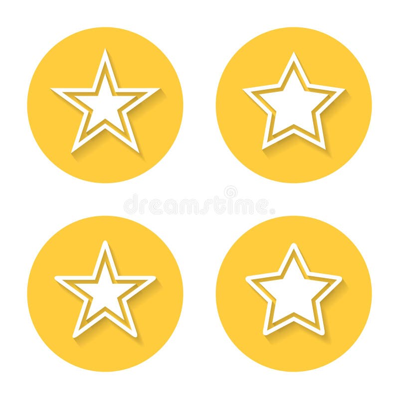 Star Cowboy Icon Set on Circle Line. Stars Symbol Vector Stock Vector ...