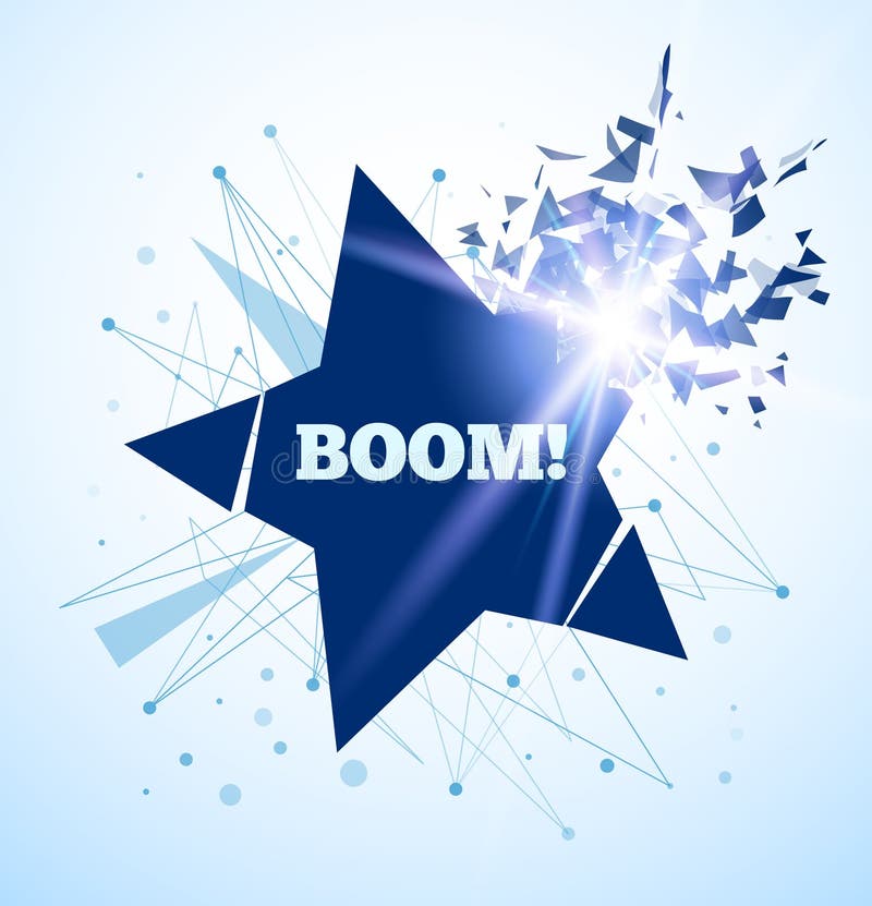 Star Crash. Big Boom, Light and Debris Stock Vector - Illustration of ...