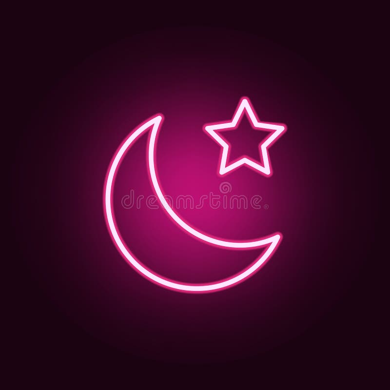 Neon Crescent Moon Stock Illustrations – 1,254 Neon Crescent Moon Stock ...