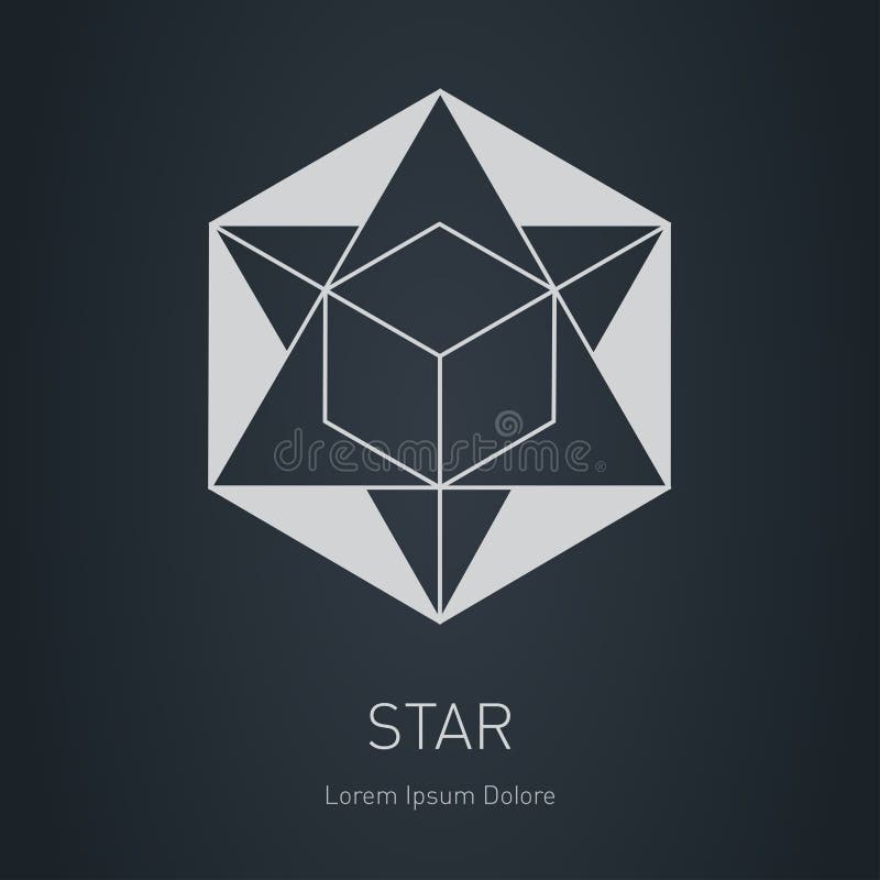 Star with Cube Inside. Design Element. Modern Stylish Logo Stock Vector ...