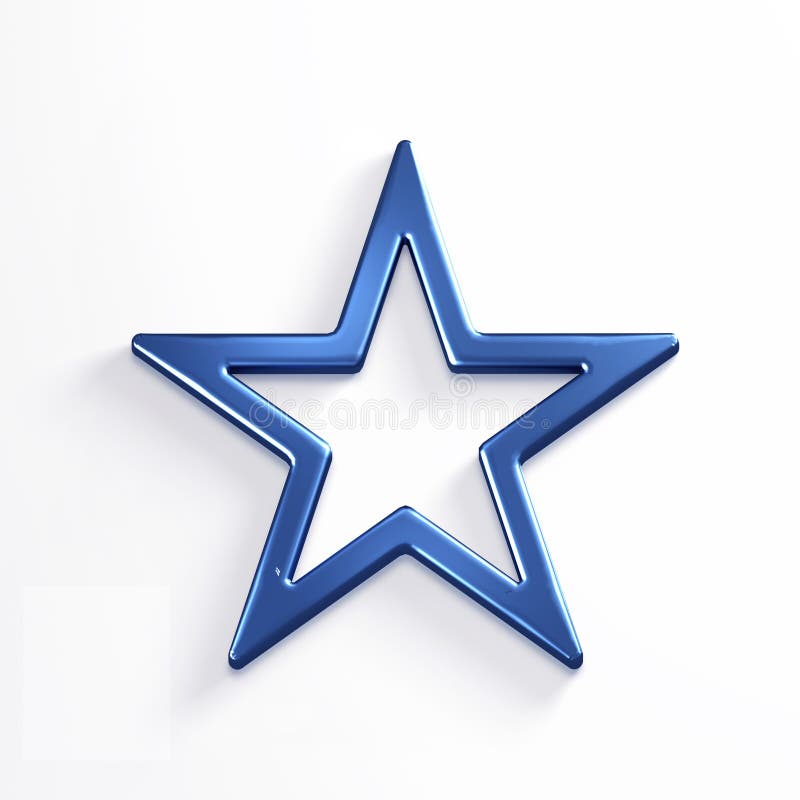 Blue Star Icon. 3D Gold Render Illustration Stock Illustration ...