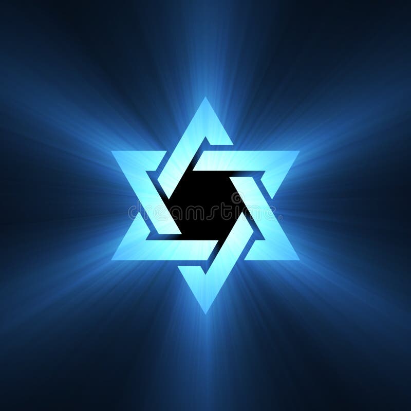 Star of David Symbol Blue Light Flare Stock Illustration - Illustration ...