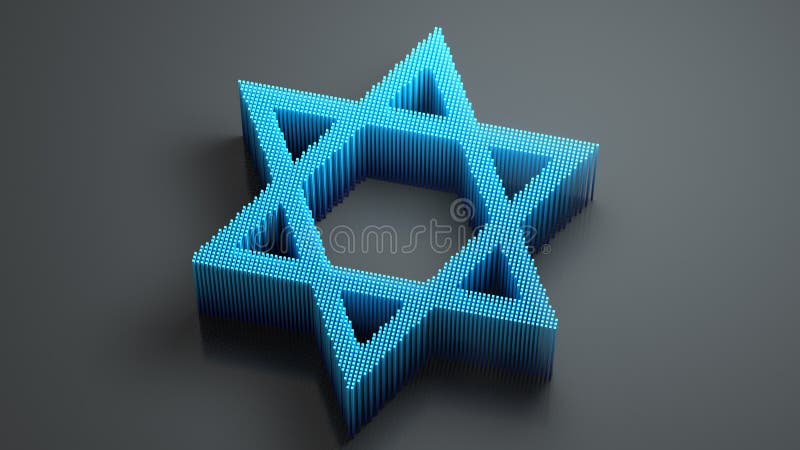 Star of David 3D Render Illustartion Stock Illustration - Illustration ...