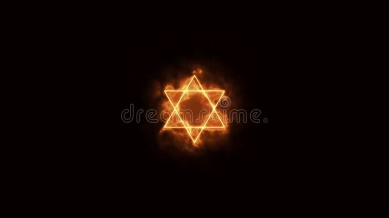 Star of David Fire Effect Symbol Green Screen Background Stock Video ...