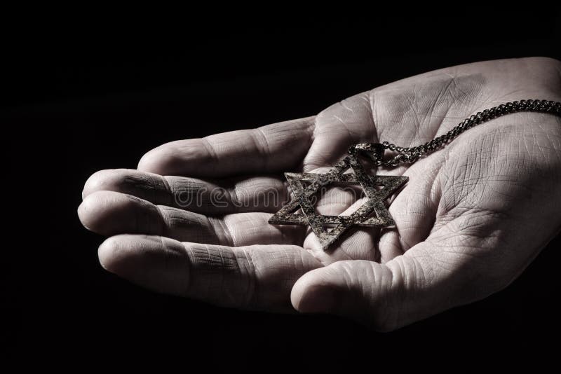 The Star of David in the Hand of a Man Stock Photo - Image of icon ...