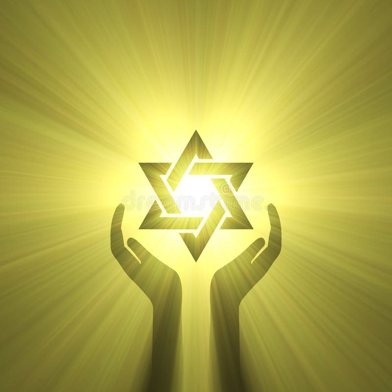 Star of David Symbol Blue Light Flare Stock Illustration - Illustration ...
