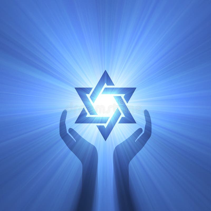 Star of David Symbol Blue Light Flare Stock Illustration - Illustration ...