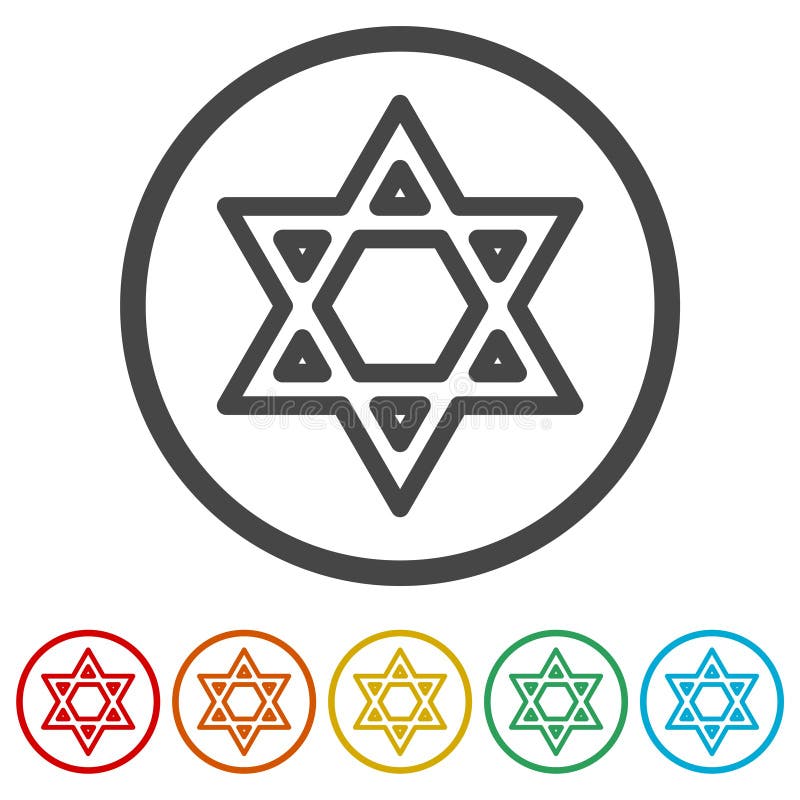Star of David Icon, 6 Colors Included Stock Illustration - Illustration ...
