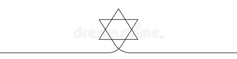Star of David Icon Line Continuous Drawing Vector. One Line Star of ...