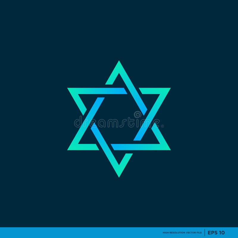 The Star of David Logo, Blue, Color Premium Vector Stock Vector ...