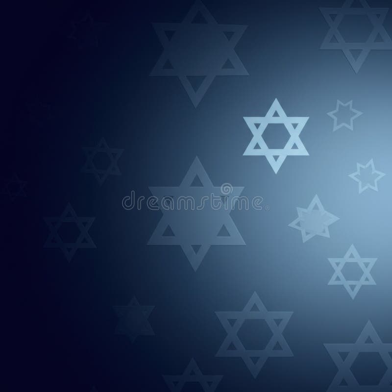 Star of David Pattern on Dark Blue Background Stock Illustration ...