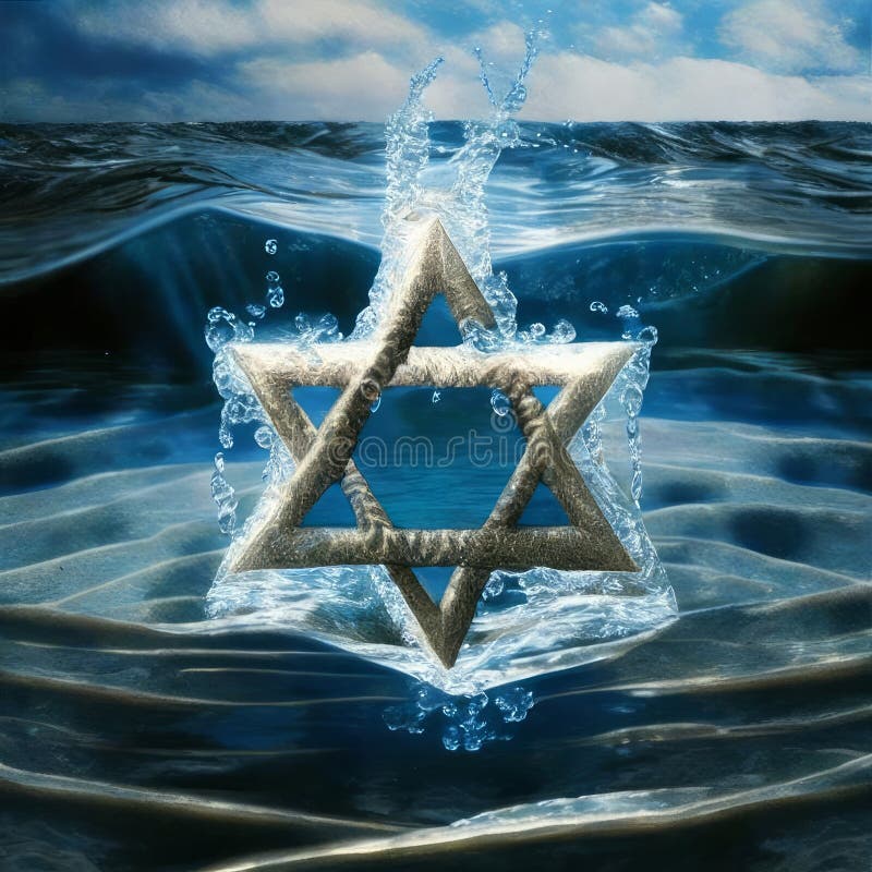 Star of David Sign on the Water. Stock Illustration - Illustration of ...