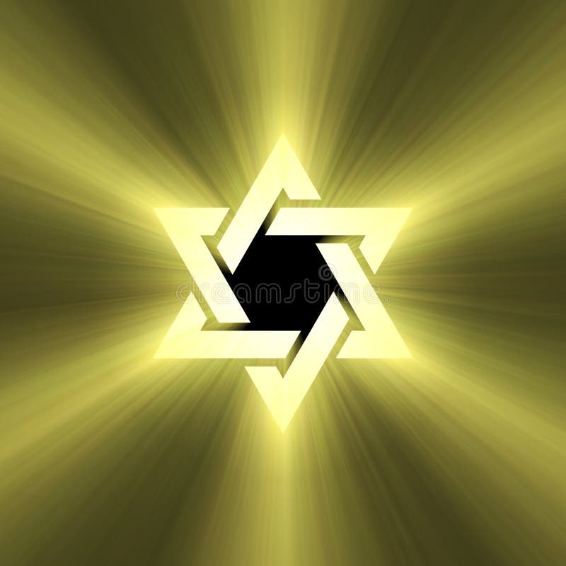 Star of David Symbol Blue Light Flare Stock Illustration - Illustration ...