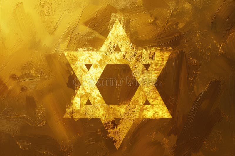 A Star of David Symbol on a Golden or Yellowish Background Stock Photo ...