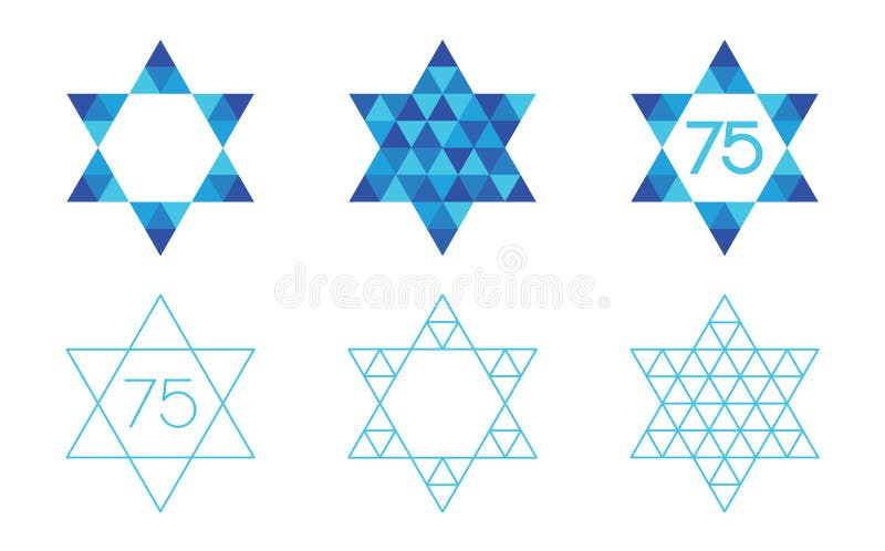 Vector Illustration. Israel Independence Day Abstract Icons Stock ...