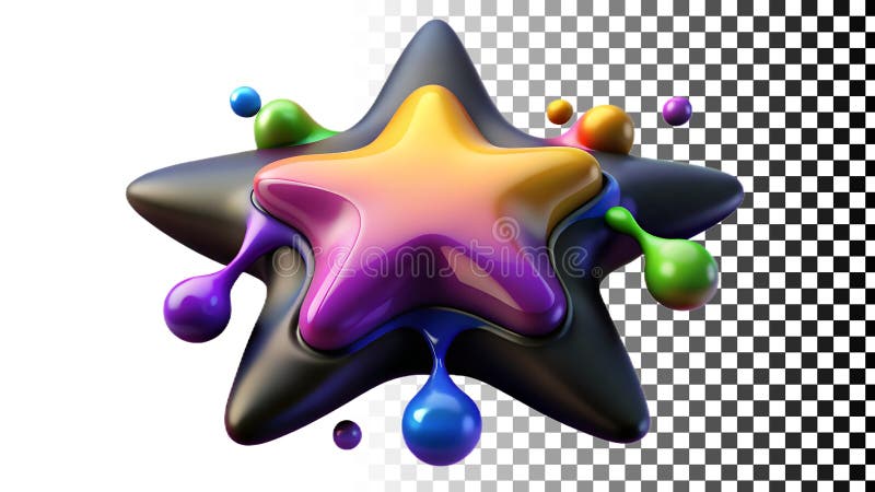 Star with Drips, Starburst, Colorful Drips, Abstract Star, Paint Star ...