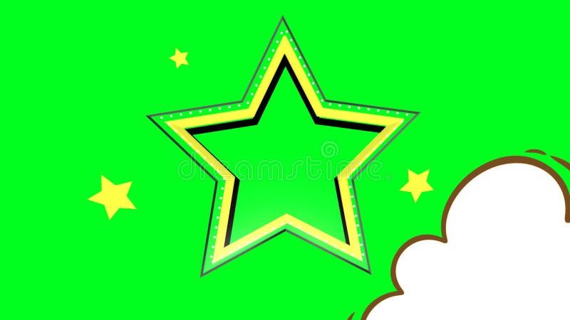 Star Design on Green Screen with Bold Outline and Fun Cartoon Elements ...