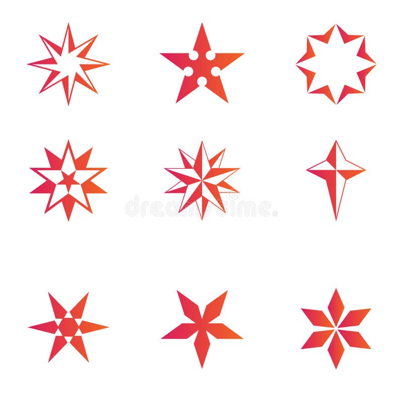 STAR DESIGN SET VECTOR Collections Stock Vector - Illustration of ...
