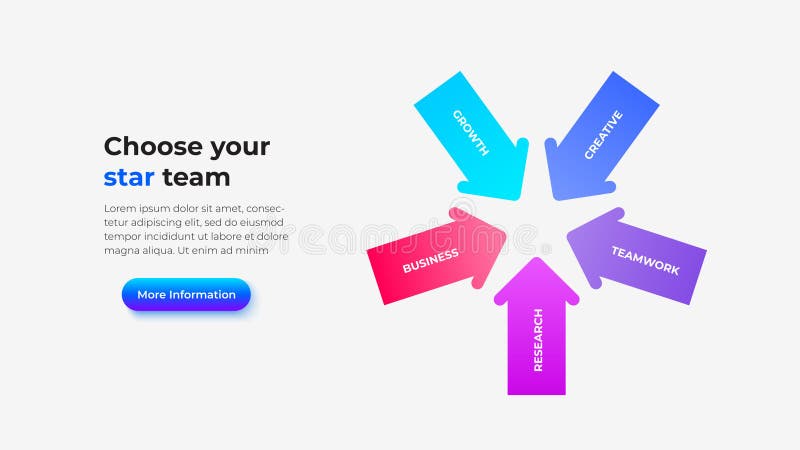 Star Diagram Highlighting Business Growth and Teamwork Concepts with 5 ...