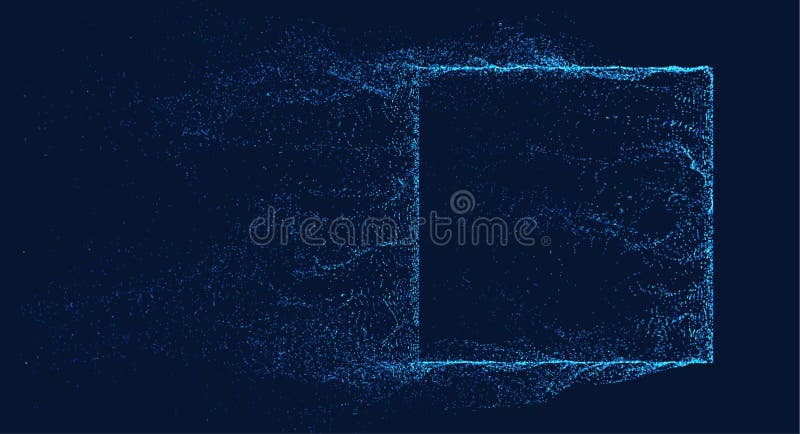 Square Dissolve Vector. Dust and Sand Wind Flow. Futuristic Frame Stock ...