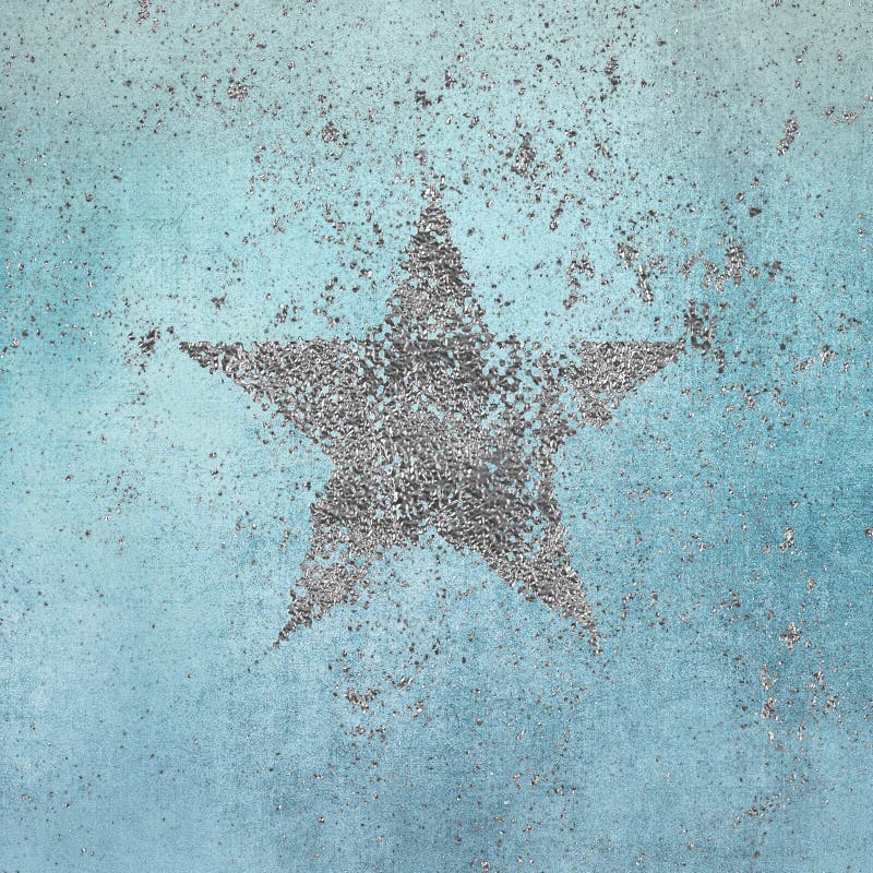 Star with Distressed Silver Effect Stock Illustration - Illustration of ...