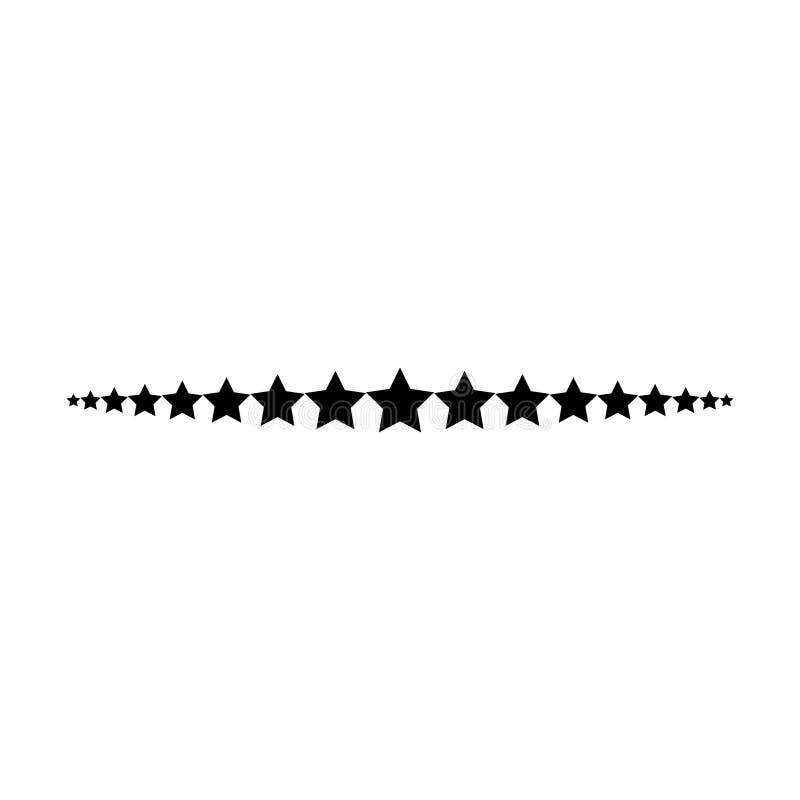 Star Divider Border Frame Horizontal Line Vector Shape Icon for ...