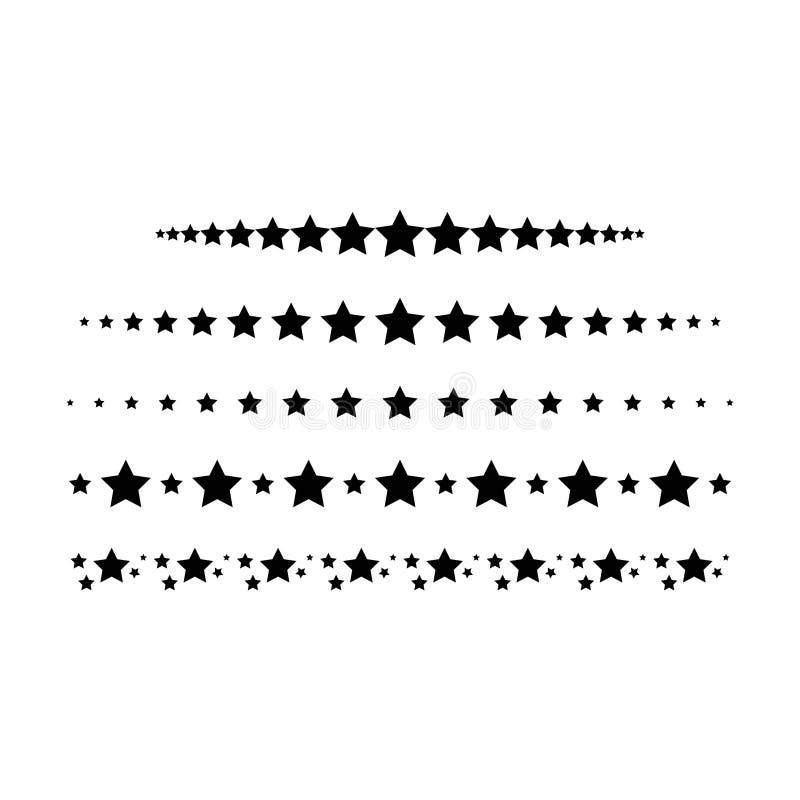 Star Divider Border Frame Horizontal Line Vector Shape Icon for ...