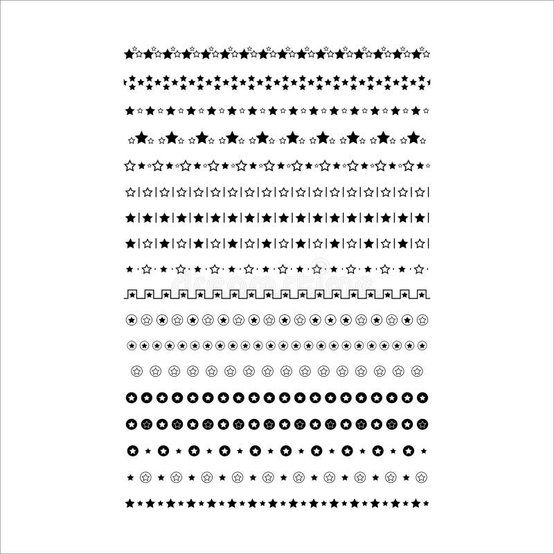 Star Divider Border Frame Horizontal Line Vector Shape Icon for ...