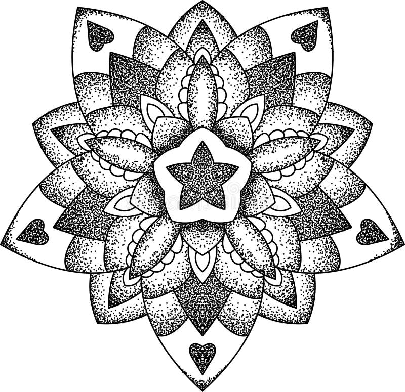 Star dotted mandala stock illustration. Illustration of ornament - 69096454