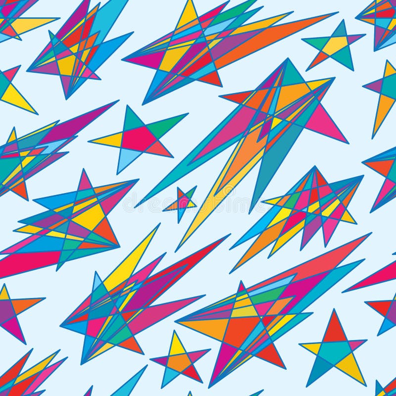 Star Draw Tail Seamless Pattern Stock Vector - Illustration of vector ...